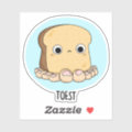 Toest Funny Toast With Toes Pun Sticker | Zazzle