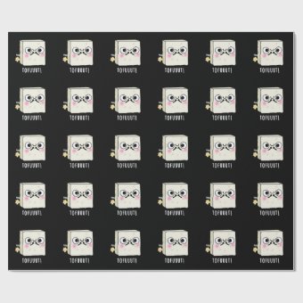 Tofuuut Funny Farting Tofu Pun Dark BG Wrapping Paper | Zazzle