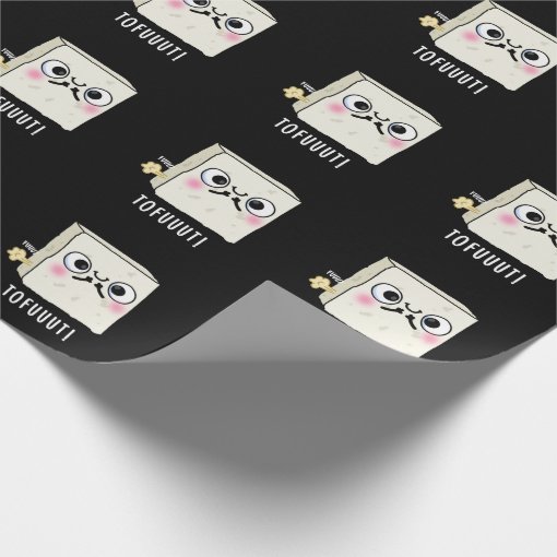 Tofuuut Funny Farting Tofu Pun Dark BG Wrapping Paper | Zazzle