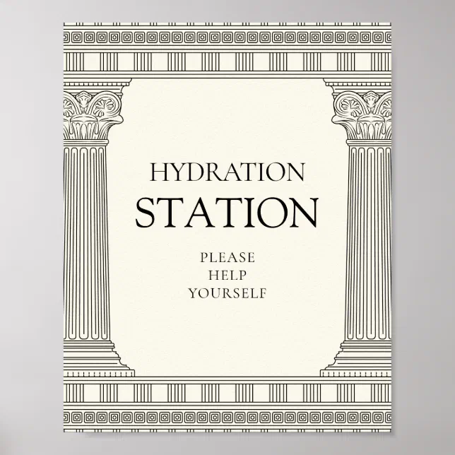 Toga Party Hydration station for water corner Poster | Zazzle