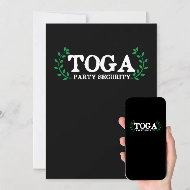 Toga Party Security Guard Funny Fraternity Invitation | Zazzle