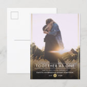Together As One | Modern Typography & Gold Photo Announcement Postcard ...