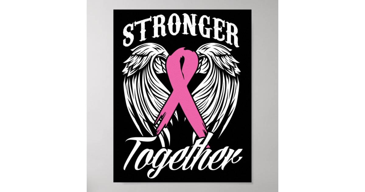 Together Breast Cancer Awareness Month Pink Ribbon Poster | Zazzle