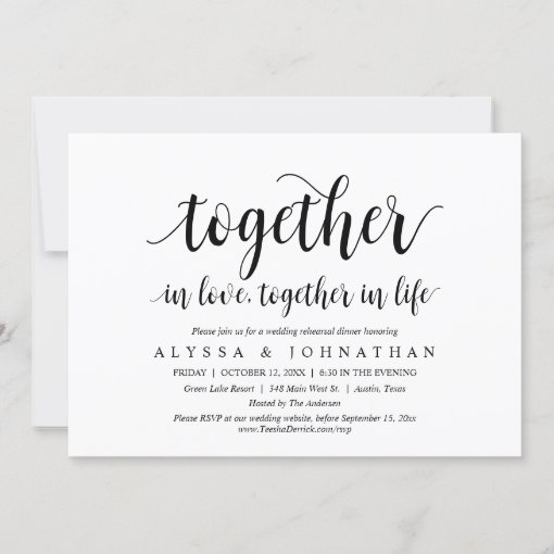 Together in love, Together in life, Celebration Invitation | Zazzle