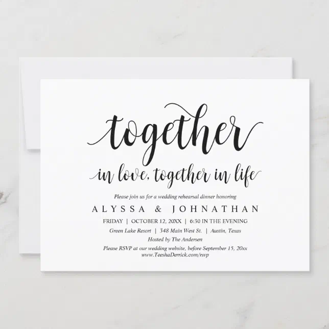 Together in love, Together in life, Celebration Invitation | Zazzle