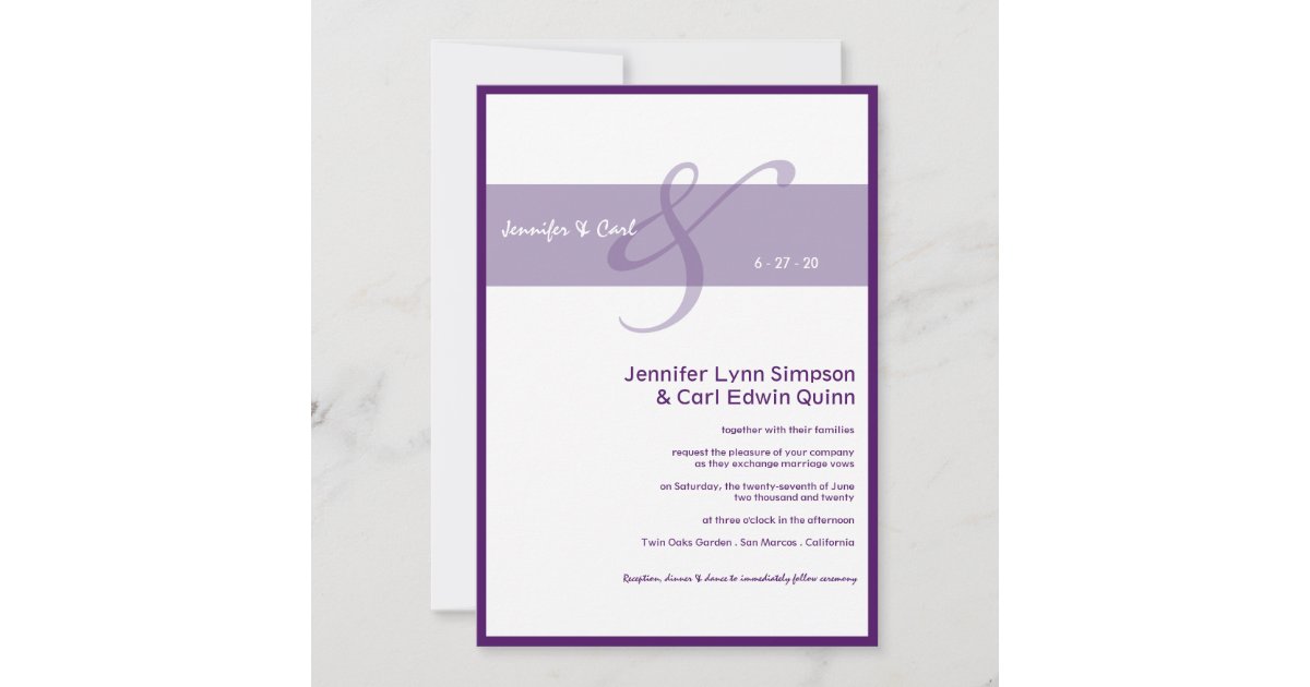Together (Purple) Wedding Invitation | Zazzle
