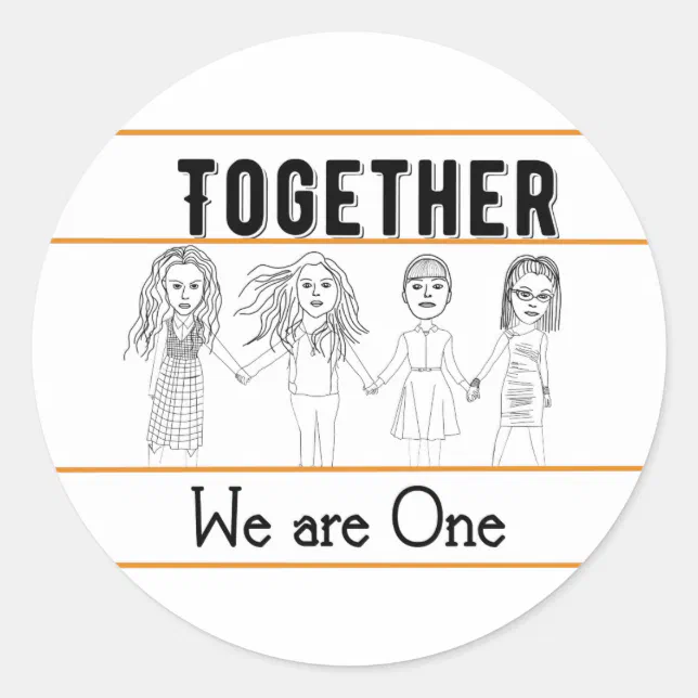 ''Together, we are one'', Classic Round Sticker | Zazzle