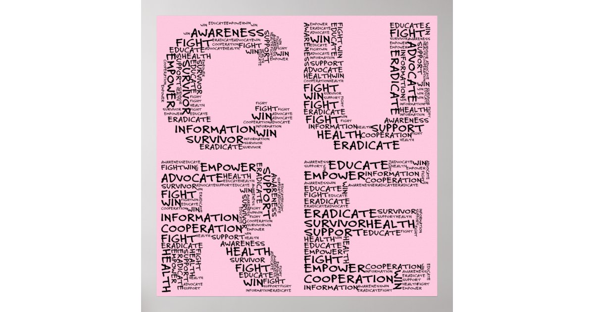 Together We Can Find a Cure (Black Text) Poster | Zazzle