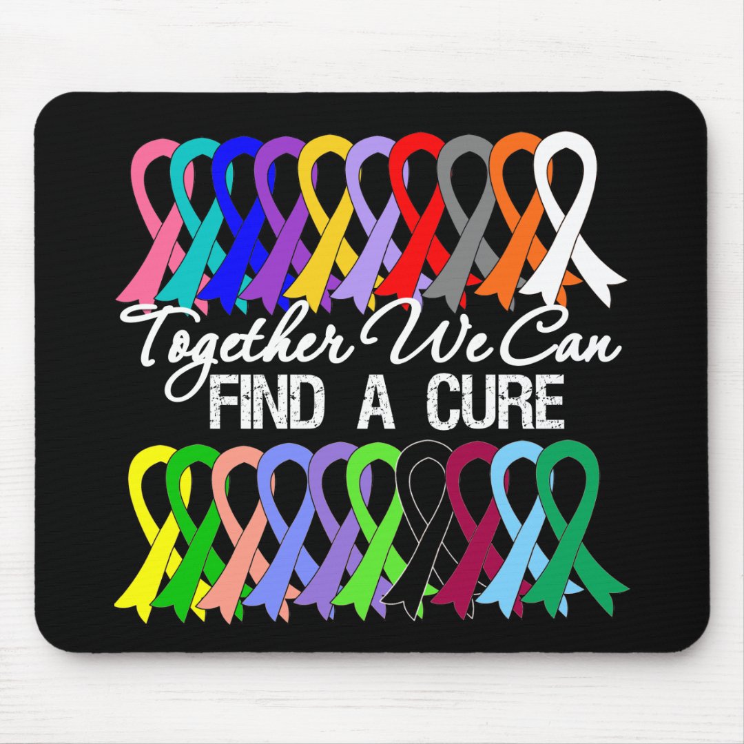 Together We Can Find a Cure Cancer Ribbons Mouse Pad | Zazzle