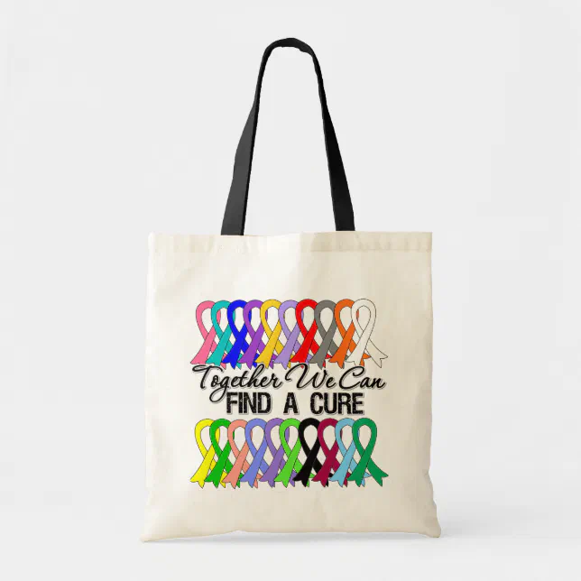 Together We Can Find a Cure Cancer Ribbons Tote Bag | Zazzle
