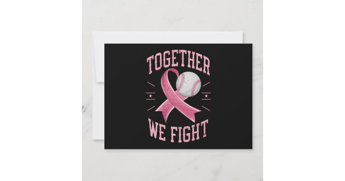 Together We Fight Softball Breast Cancer Awareness Invitation | Zazzle