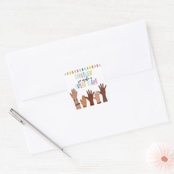together we make a great team square sticker | Zazzle