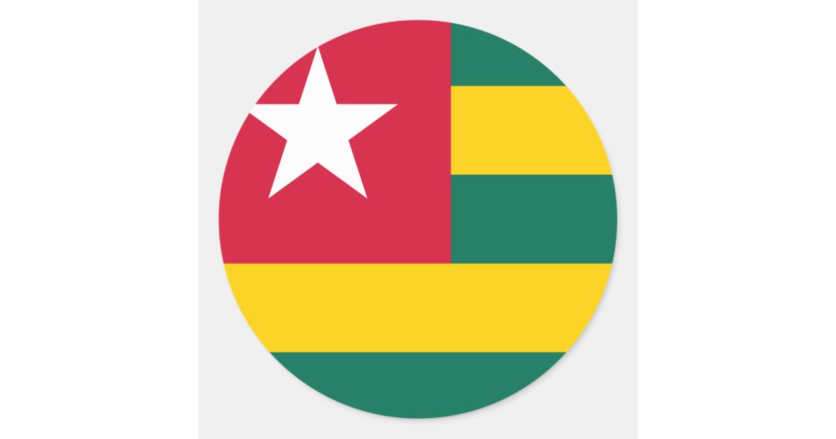 Togo Flag Classic Round Sticker | Zazzle