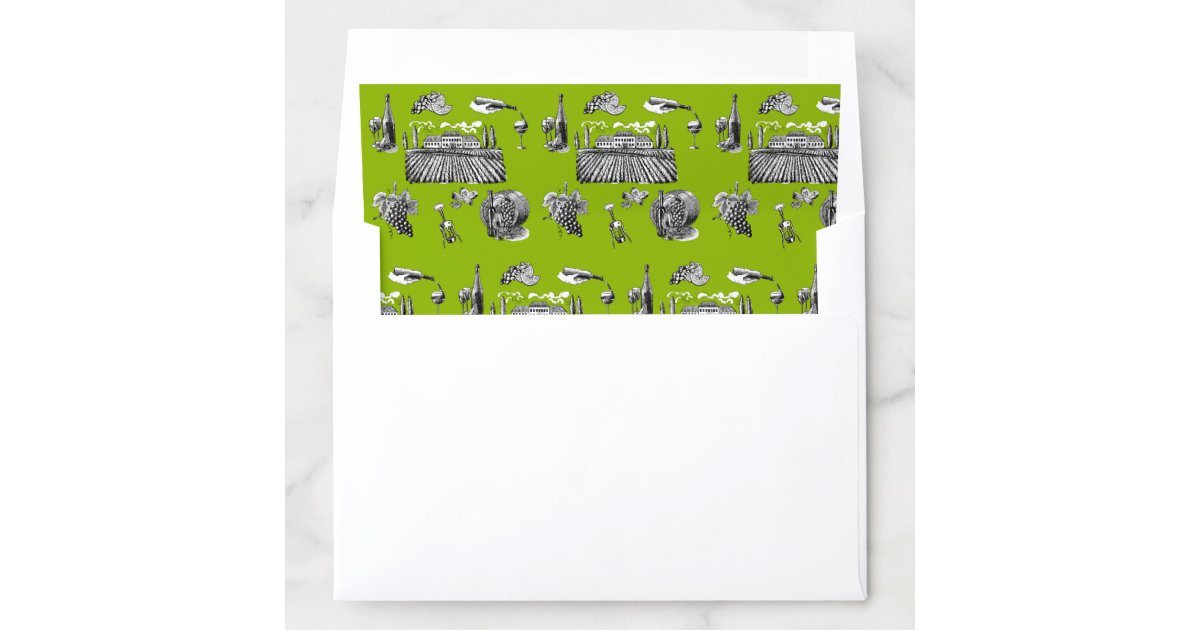 Toile & Calligraphy Editable Wedding Envelope Liner | Zazzle