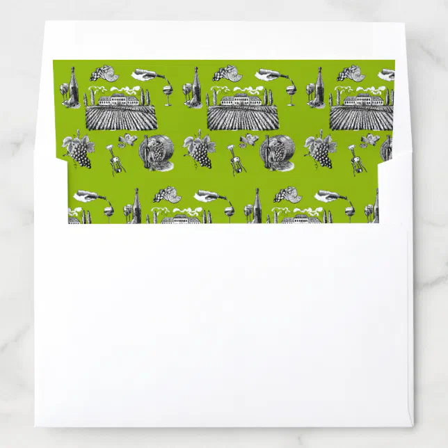 Toile & Calligraphy Editable Wedding Envelope Liner | Zazzle