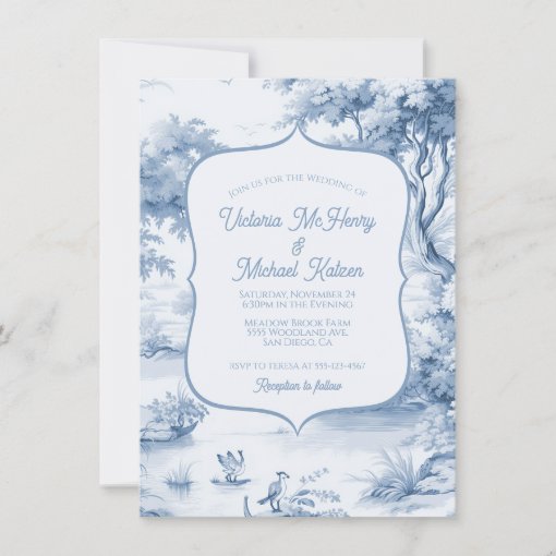 Toile Country French Wedding Invitation | Zazzle