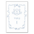 Toile de Jouy elegant vintage frame teddy bear Table Number | Zazzle