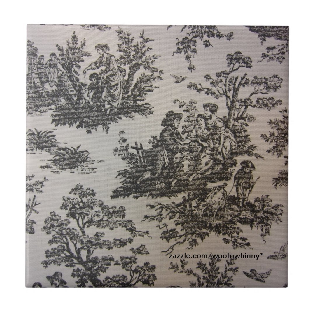 Toile in Black & White Tile | Zazzle