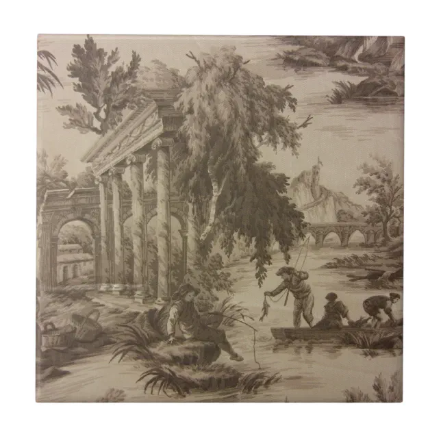 Toile Scene Tile | Zazzle