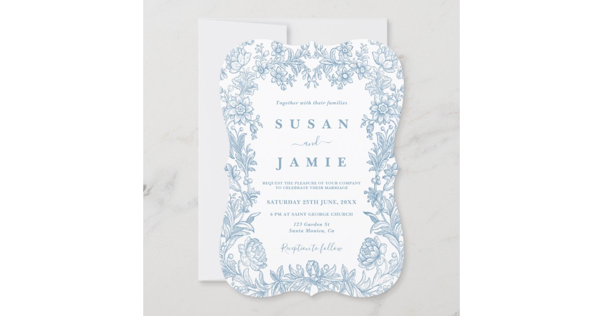 Toile Wedding invitation | Zazzle
