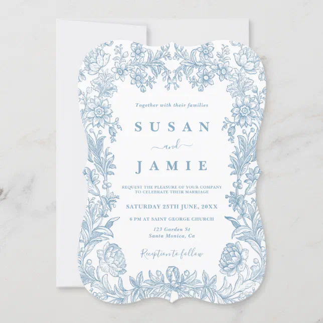 Toile Wedding invitation | Zazzle