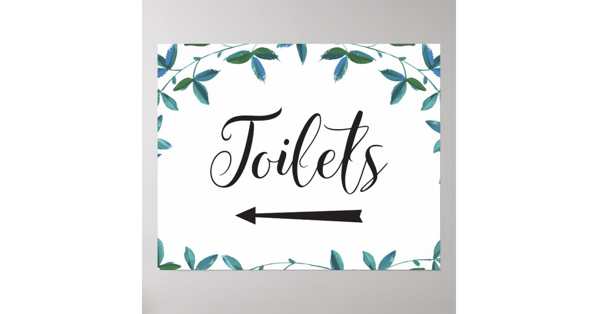 Toilet Directions Left Arrow Wedding Sign | Zazzle