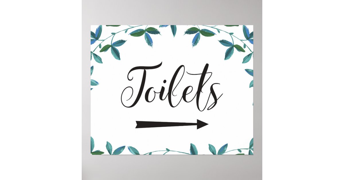 Toilet Directions Sign Right Arrow | Zazzle