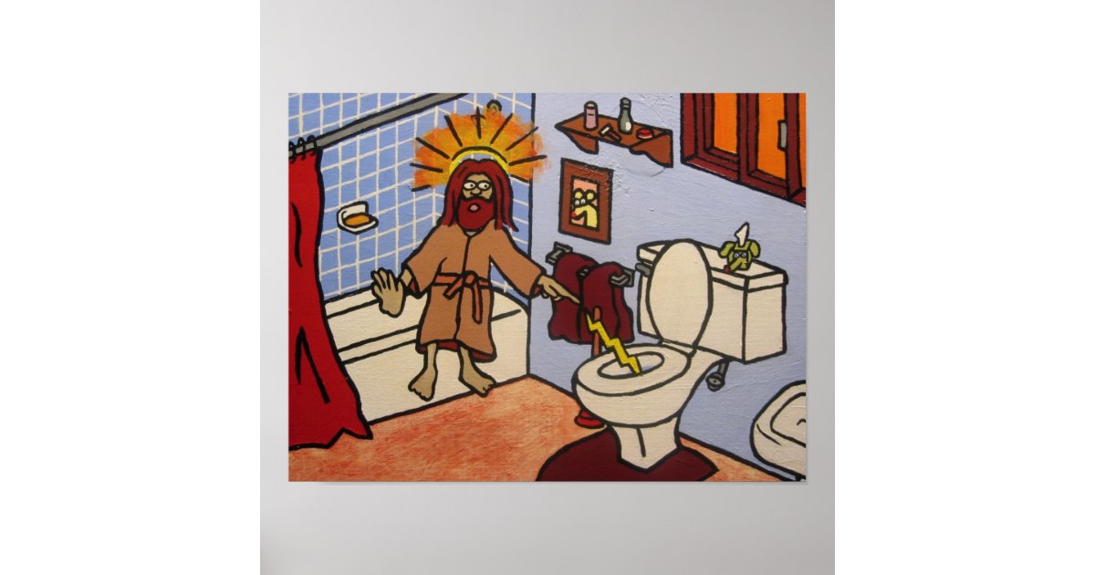 Toilet Jesus Poster | Zazzle