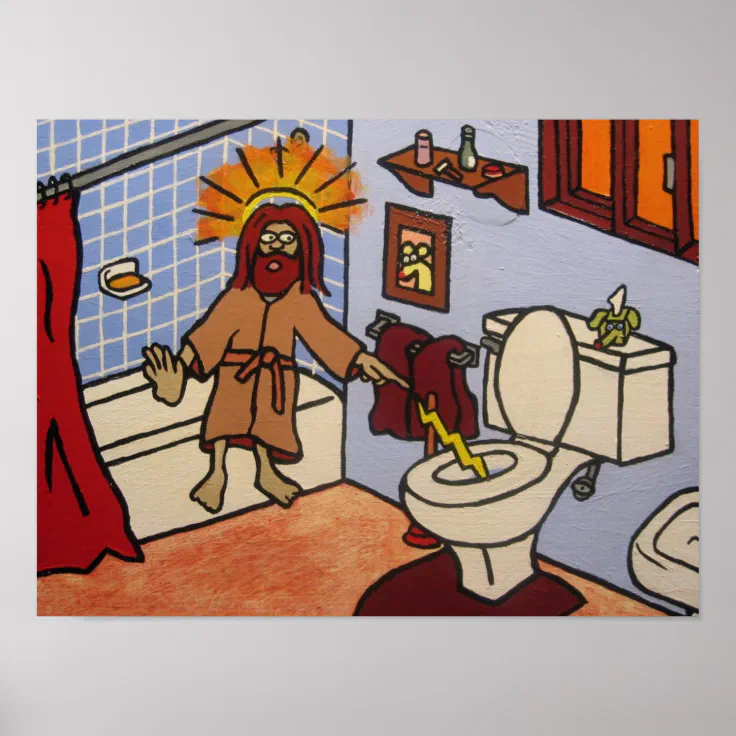 Toilet Jesus Poster | Zazzle