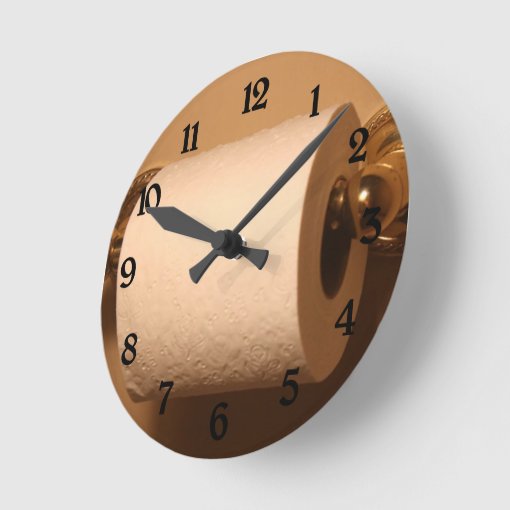 Toilet Paper Bathroom Clock | Zazzle