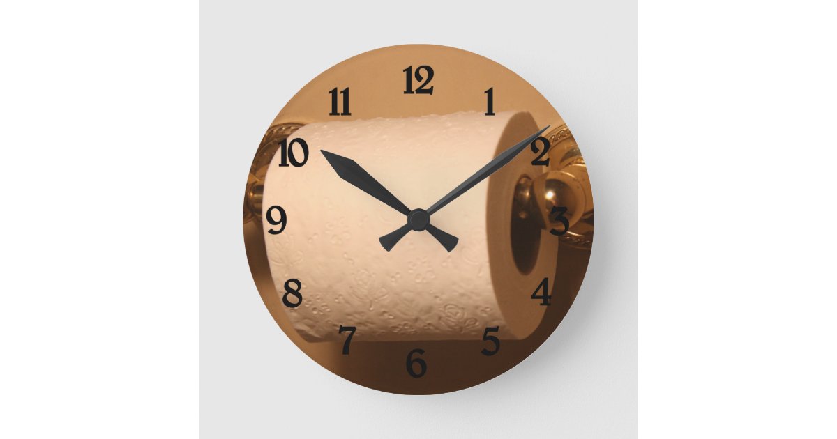 Toilet Paper Bathroom Clock | Zazzle