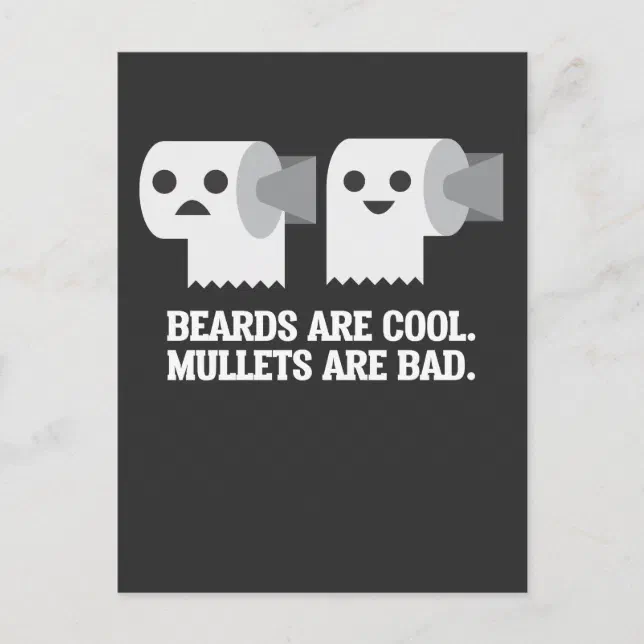 Toilet Paper Redneck Beards cool Mullets Bad Postcard | Zazzle
