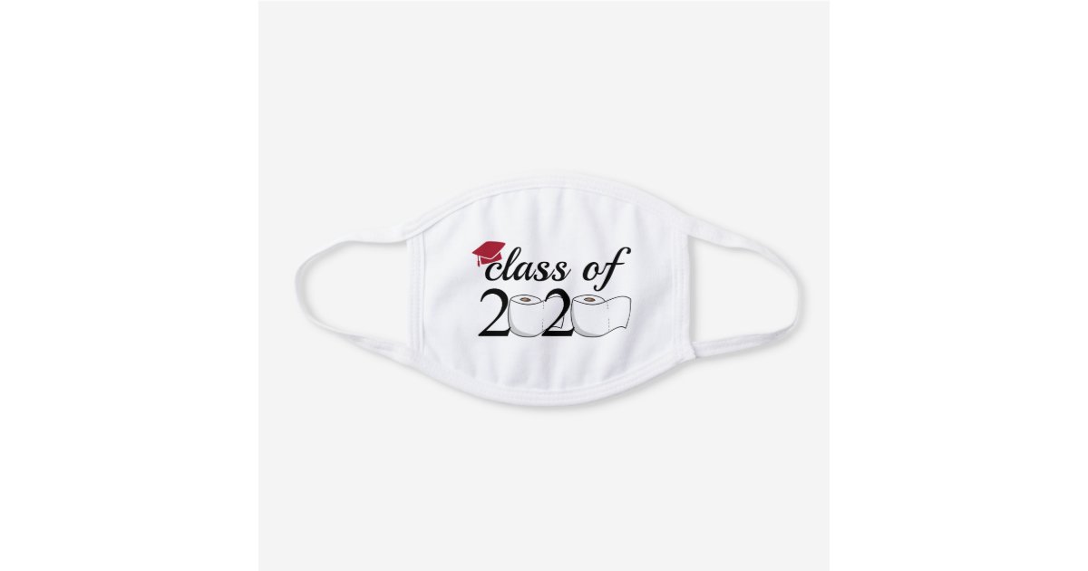 Toilet Paper theme Class of 2020 funny White Cotton Face Mask | Zazzle
