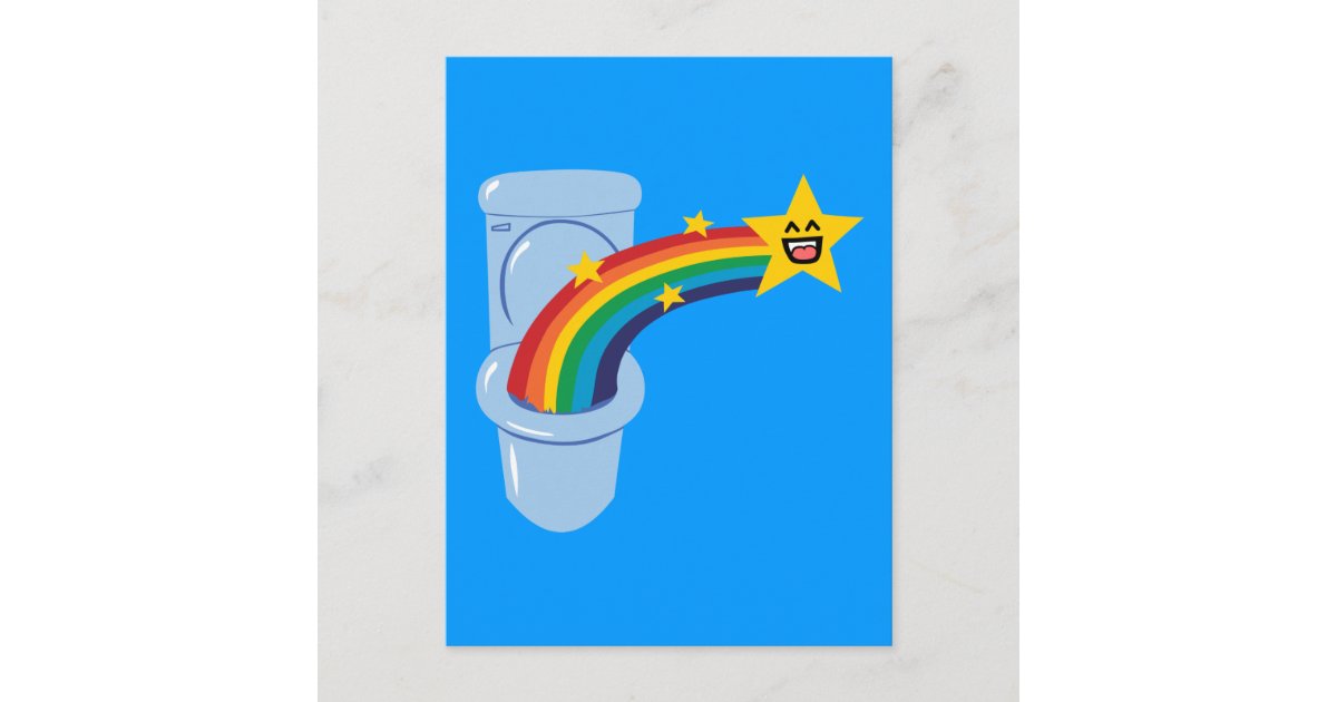 Toilet Rainbow Postcard | Zazzle