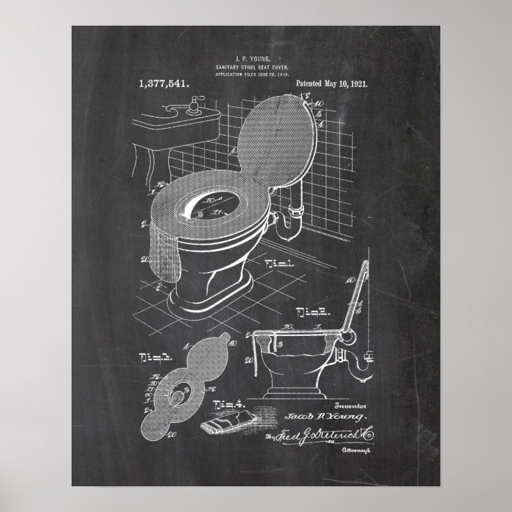 Toilet Seat Patent Poster | Zazzle