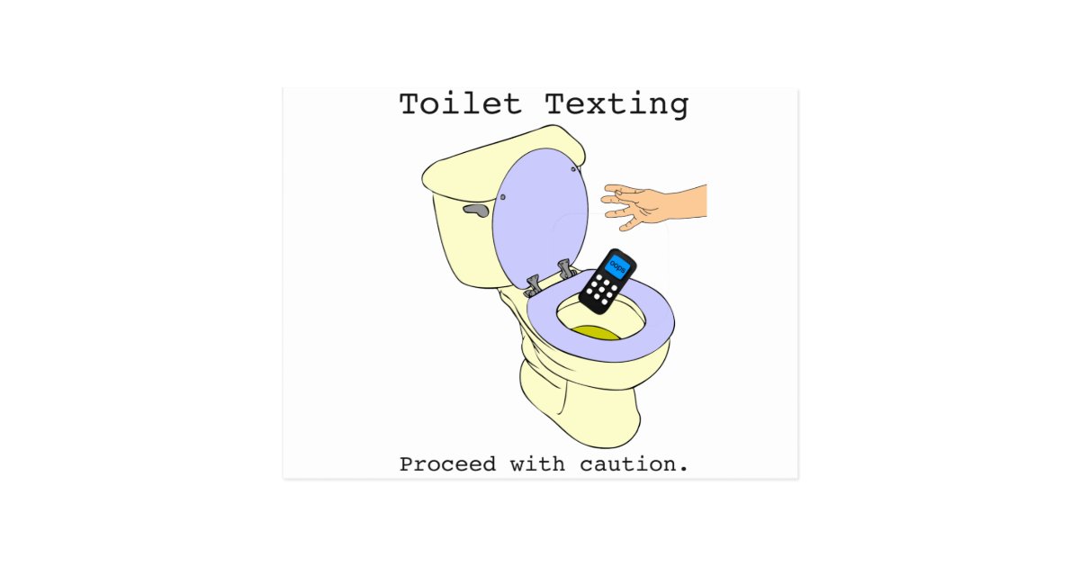 Toilet Texting Postcard | Zazzle