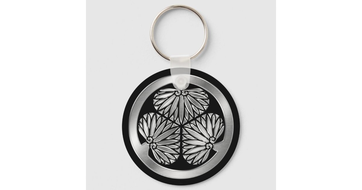 Tokugawa Clan Kamon Silver Chrome Keychain | Zazzle