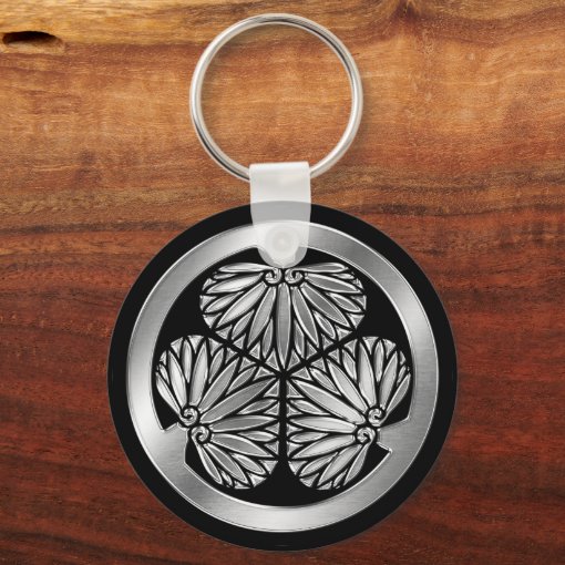 Tokugawa Clan Kamon Silver Chrome Keychain | Zazzle