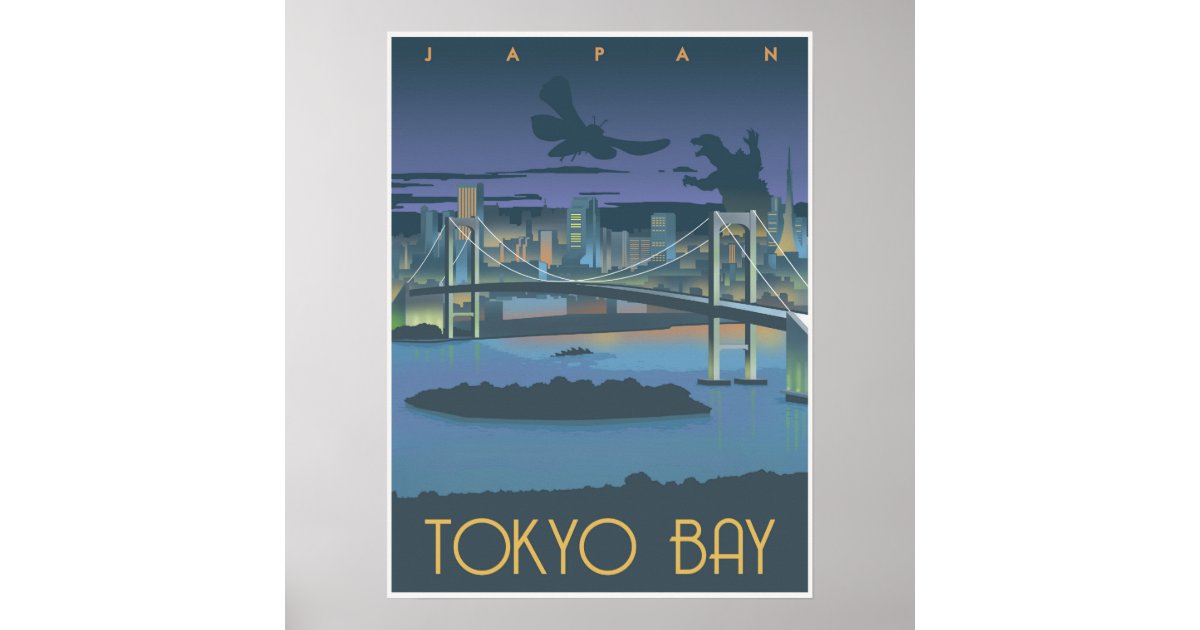 Tokyo Bay at night Poster | Zazzle