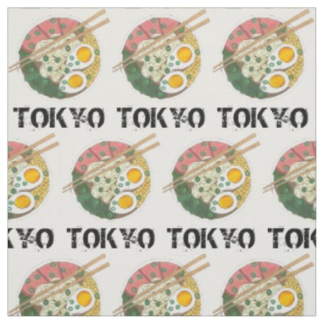 Ramen Noodles Bowl Japanese Food Restaurant Foodie Fabric | Zazzle