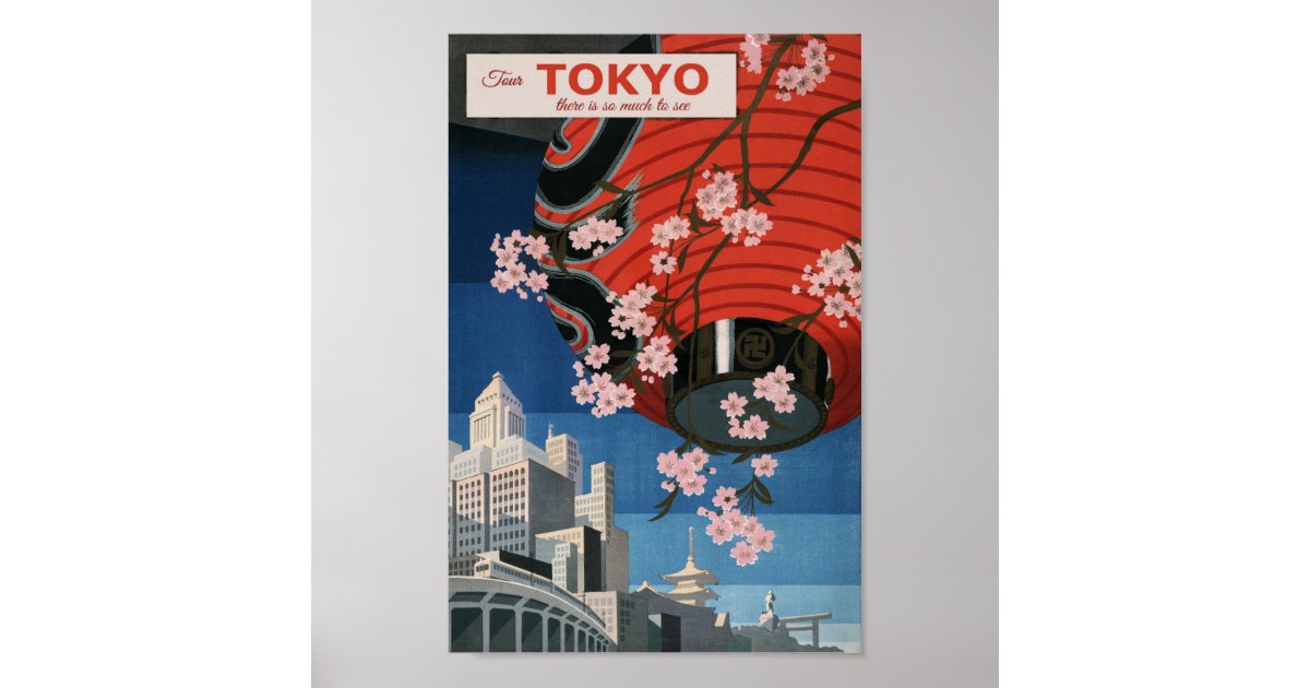 Tokyo Japan Japanese Vintage Travel Poster | Zazzle