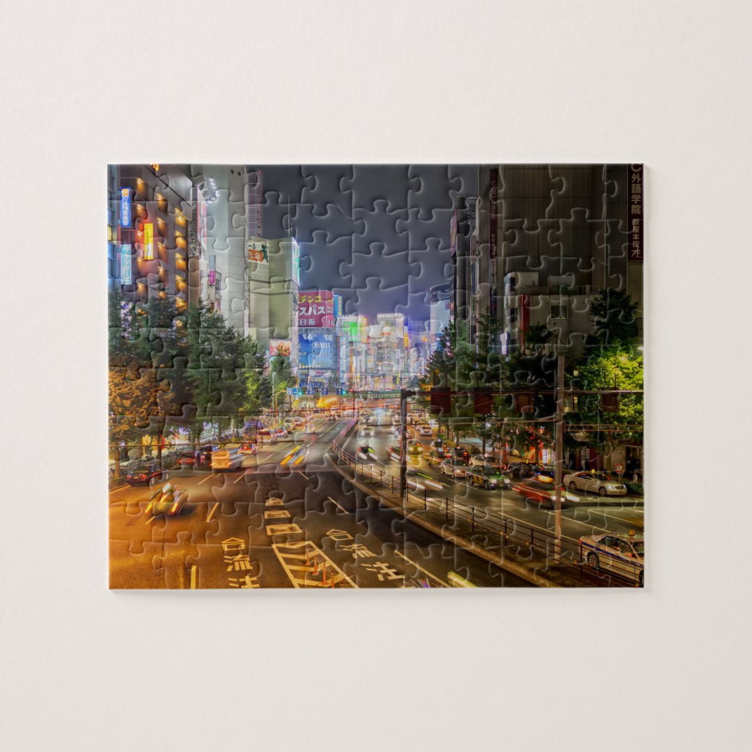 Tokyo Japan Night Time Lights Jigsaw Puzzle | Zazzle