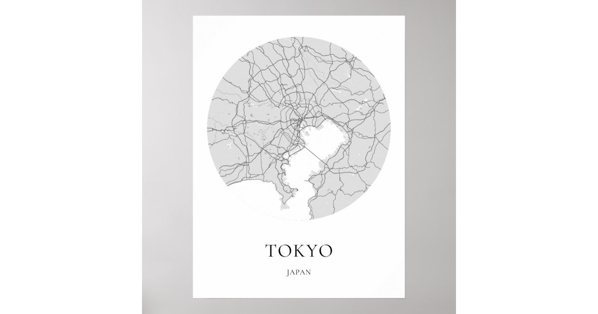 Tokyo Japan Simple Minimalist Map Poster | Zazzle