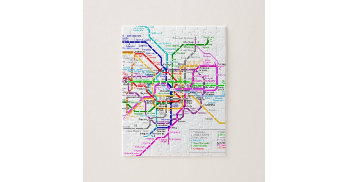 Tokyo Japan Subway Map Jigsaw Puzzle | Zazzle