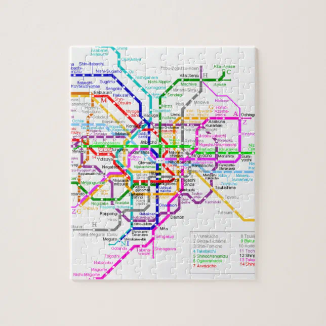 Tokyo Japan Subway Map Jigsaw Puzzle | Zazzle