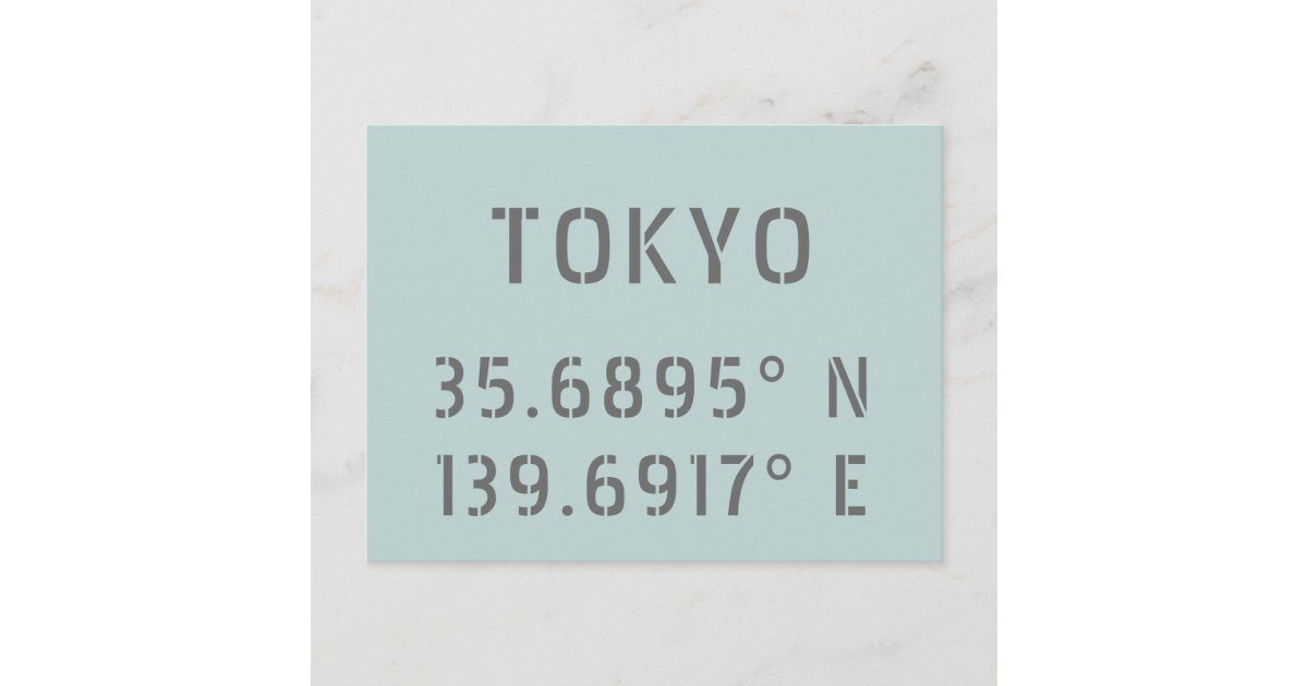 Tokyo Latitude Longitude Postcard Zazzle tokyo-latitude-longitude-postcard-zazzle