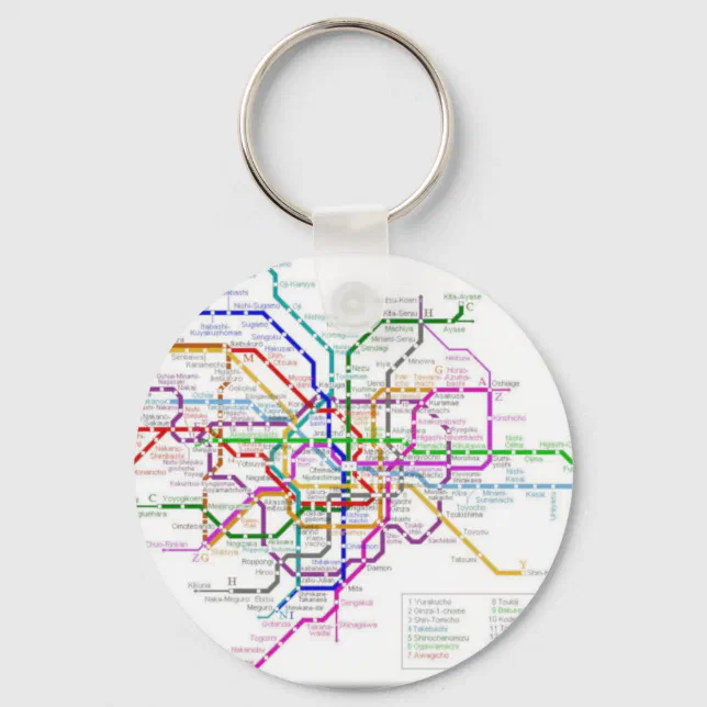 Tokyo Metro Map Keychain | Zazzle