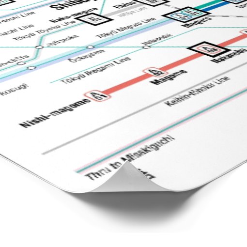 Tokyo Subway Map (Ultra High-Res) Large Poster | Zazzle