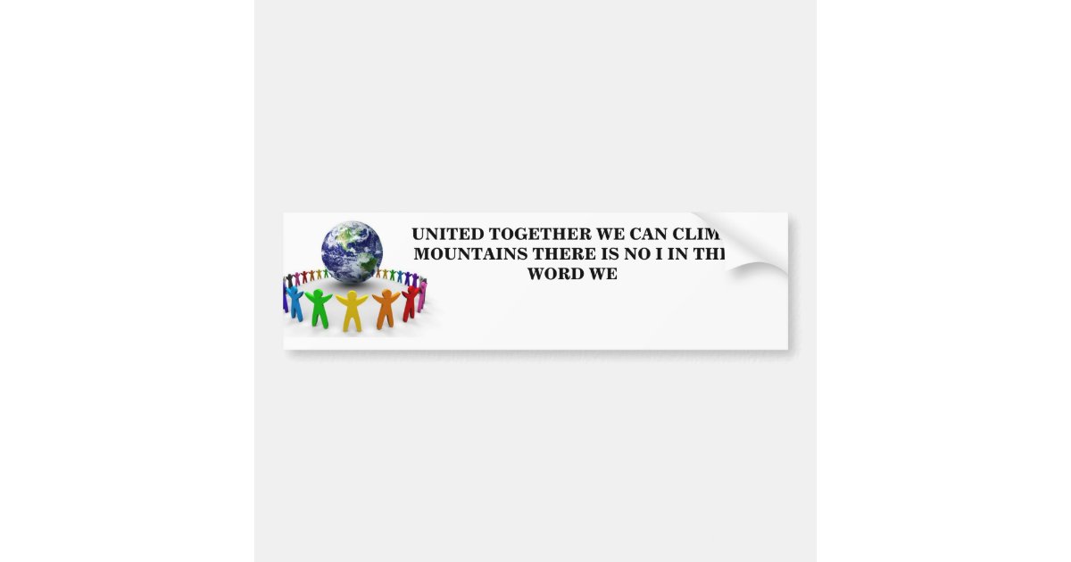 TOLERANCE AND UNITY BUMPER STICKER | Zazzle