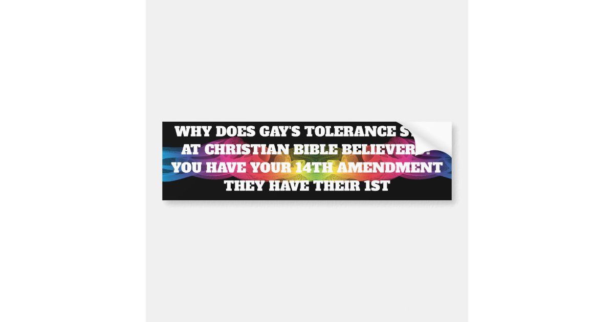 TOLERANCE BUMPER STICKER | Zazzle